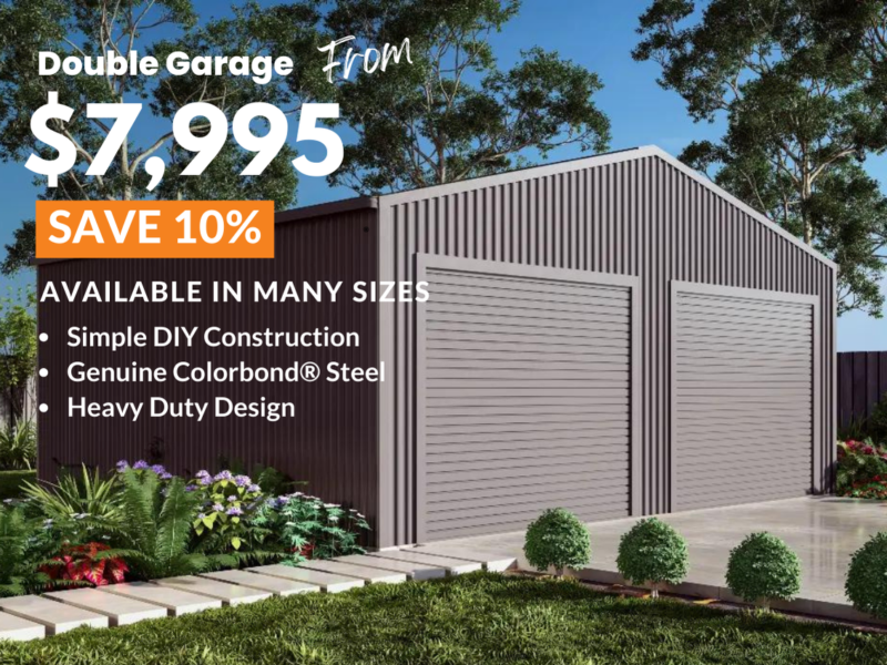 Heavy Duty Double Garage Kit - Australian Steel 6x6 Garages